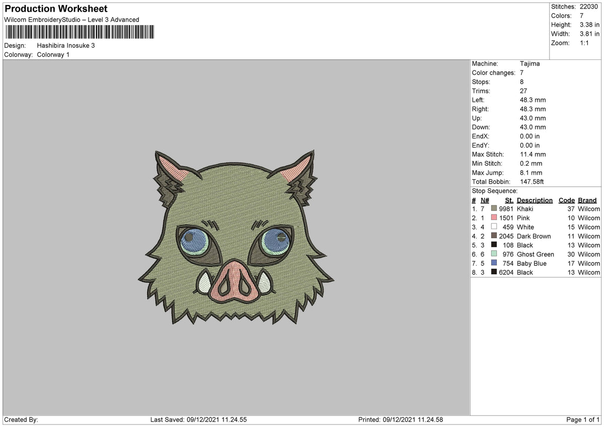 Hashibira Inosuke Embroidery File 5 size – Master Digitizer