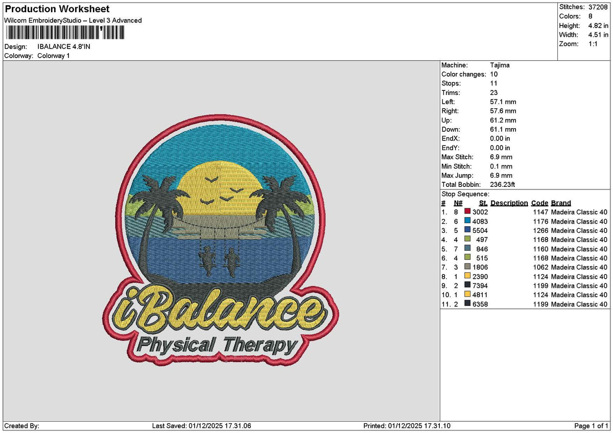 Balancetext 0112 Embroidery File 6 sizes – Master Digitizer