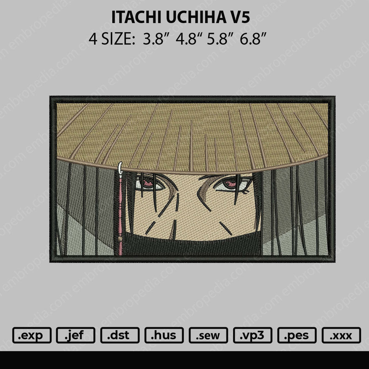 Itachi Uchiha V5 Embroidery File 4 size – Master Digitizer