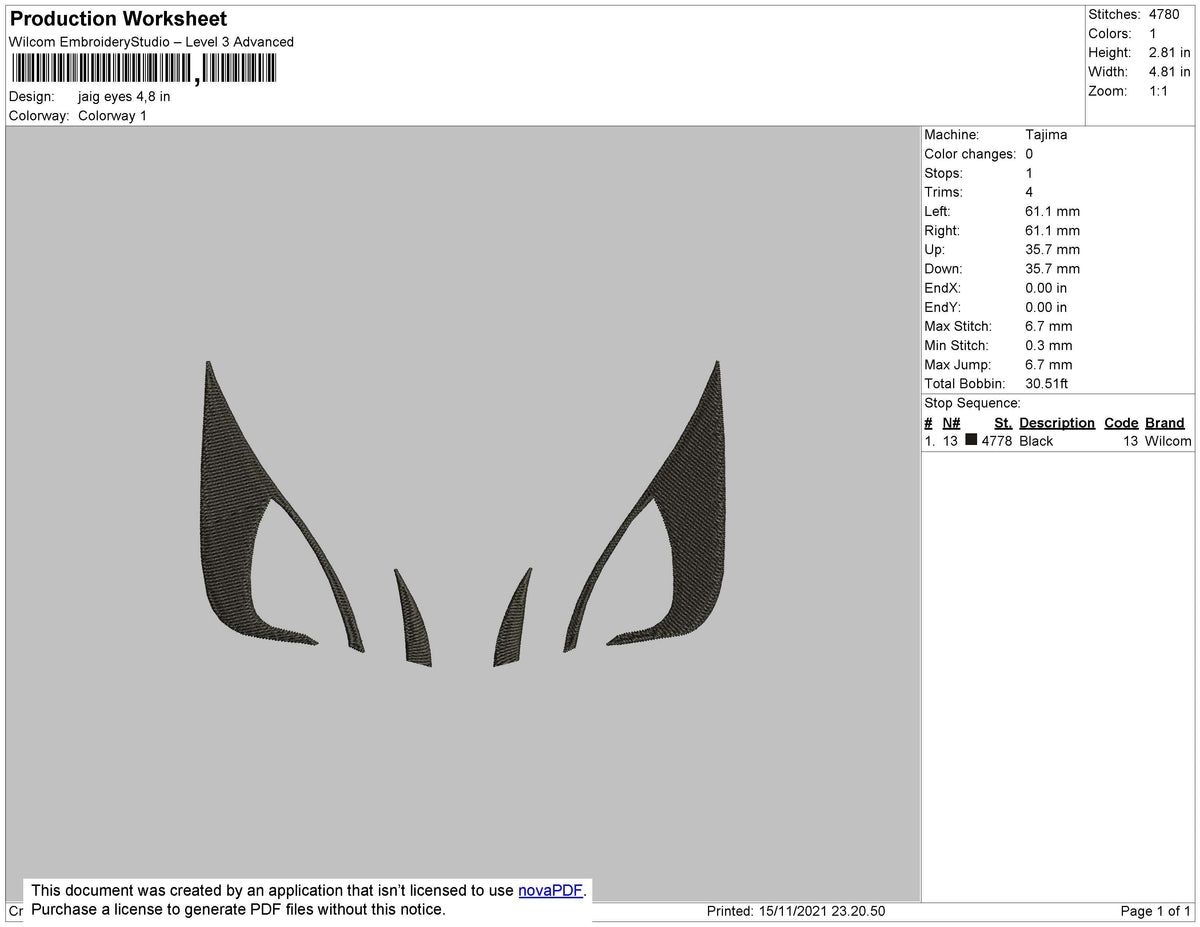 Jaig Eyes Embroidery File 4 size – Master Digitizer