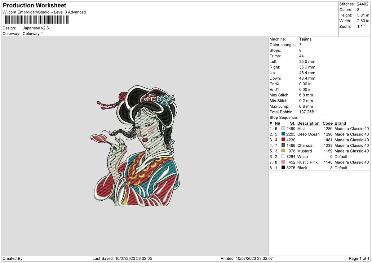 Japanese V2 Embroidery File 6 sizes – Master Digitizer