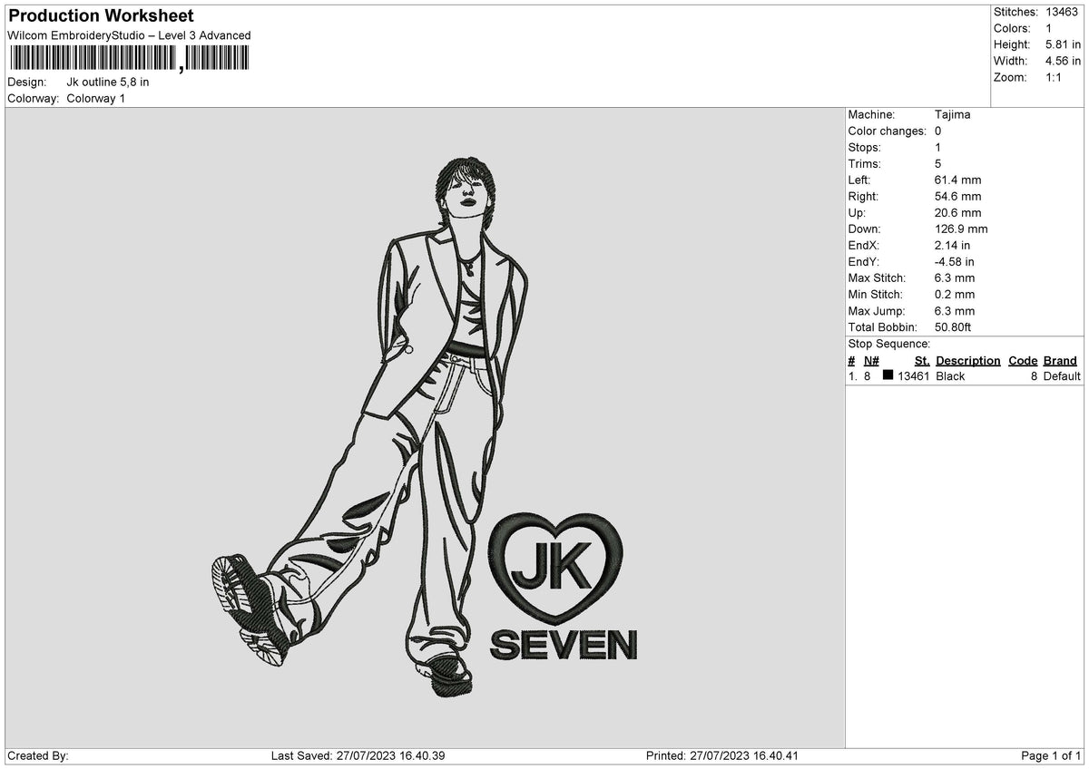 Jk Outline Embroidery File 6 sizes – Master Digitizer