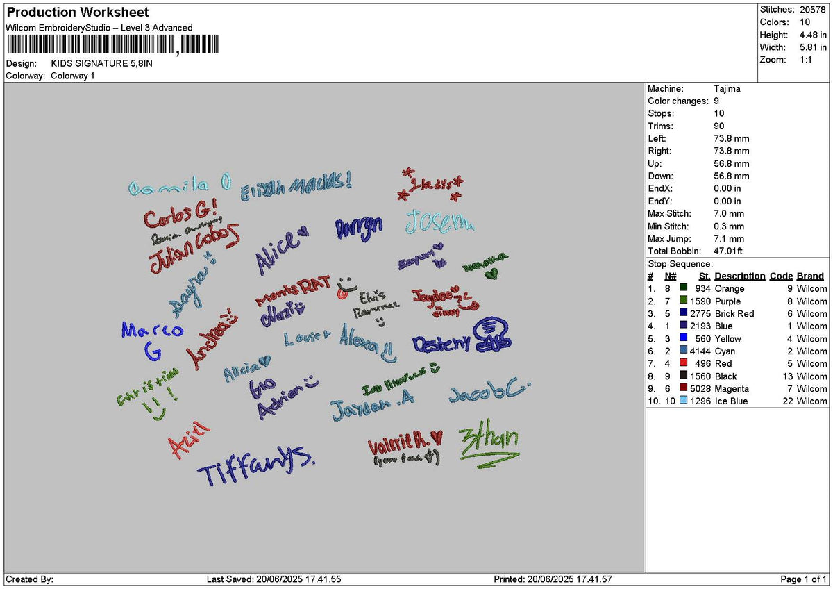 Kids Signature Embroidery File 6 sizes – Master Digitizer