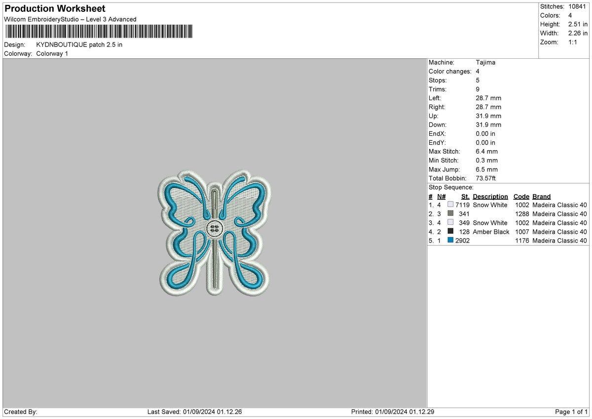 Butterfly Patch Embroidery File 6 sizes – Master Digitizer