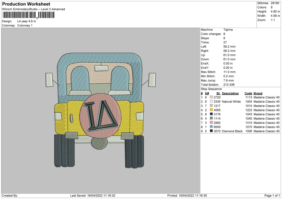 LA Jeep Embroidery File 4 size – Master Digitizer