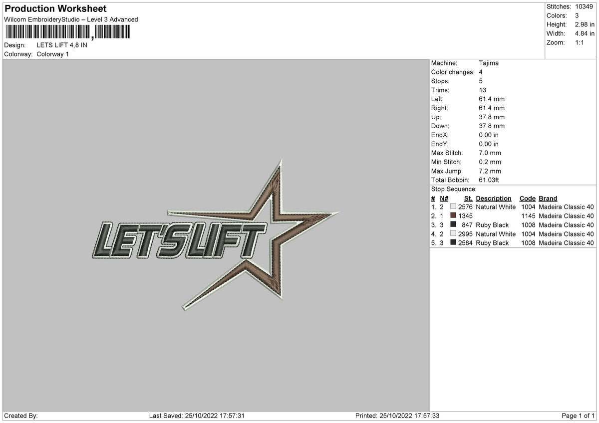 Lets Lift 02 Embroidery File 6 sizes – Master Digitizer