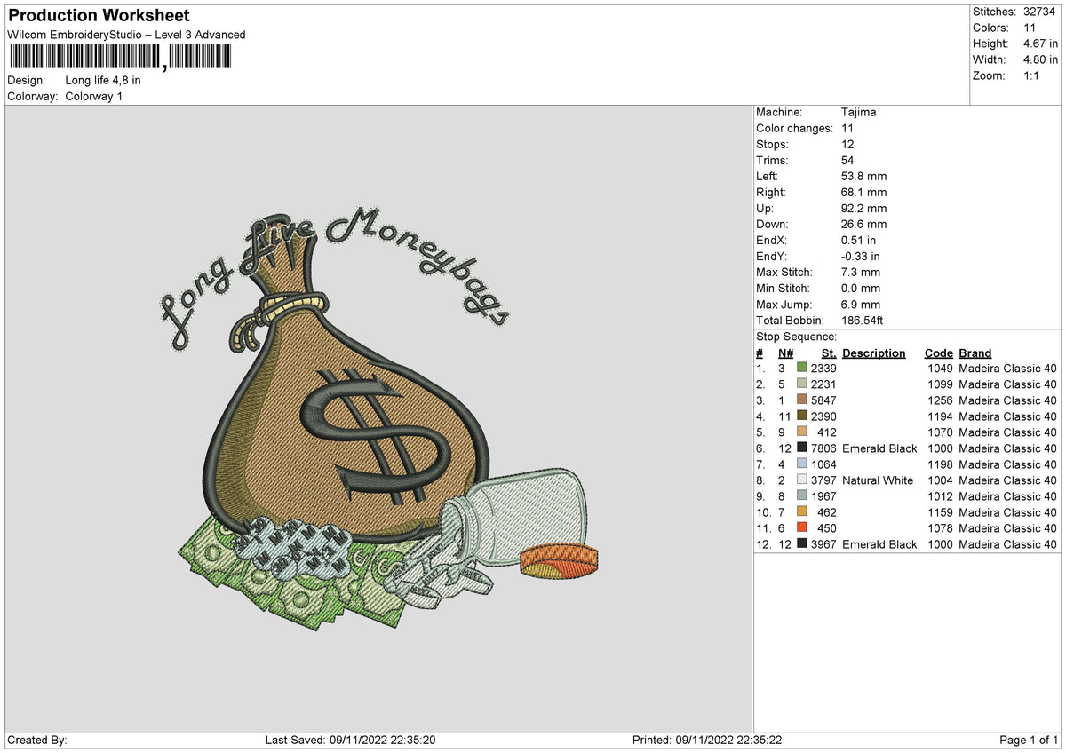 Long Life Embroidery File 6 sizes – Master Digitizer