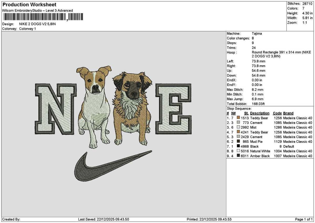 Nike 2 Dogs V2 Embroidery File 6 sizes – Master Digitizer