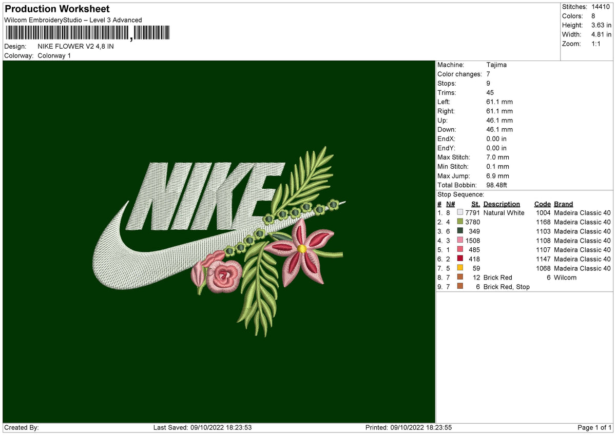 Nike Flower V2 Embroidery File 6 sizes – Master Digitizer