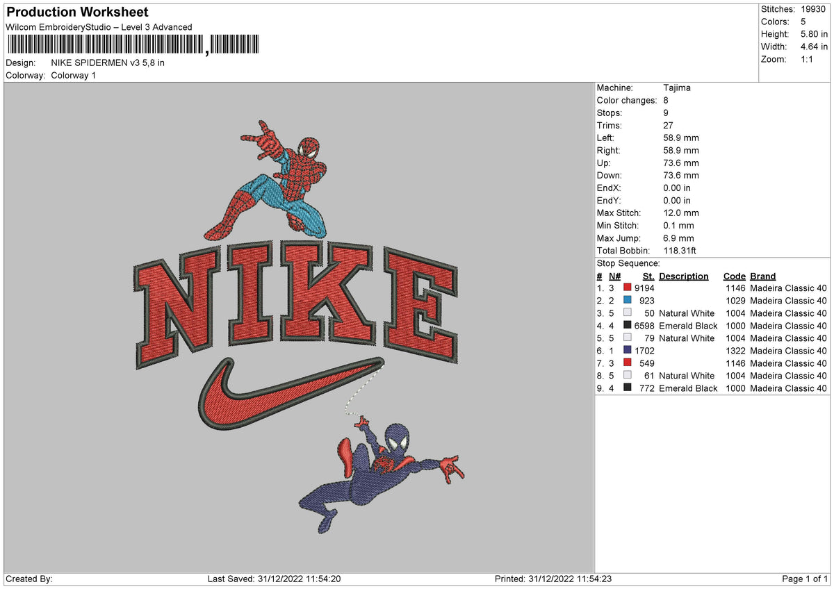 Nike Spider V2 Embroidery File 6 sizes – Master Digitizer