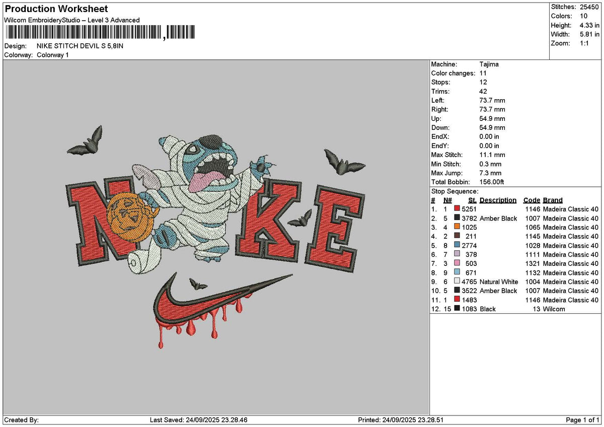Nike Stitch Blood 02 Embroidery File 6 sizes – Master Digitizer