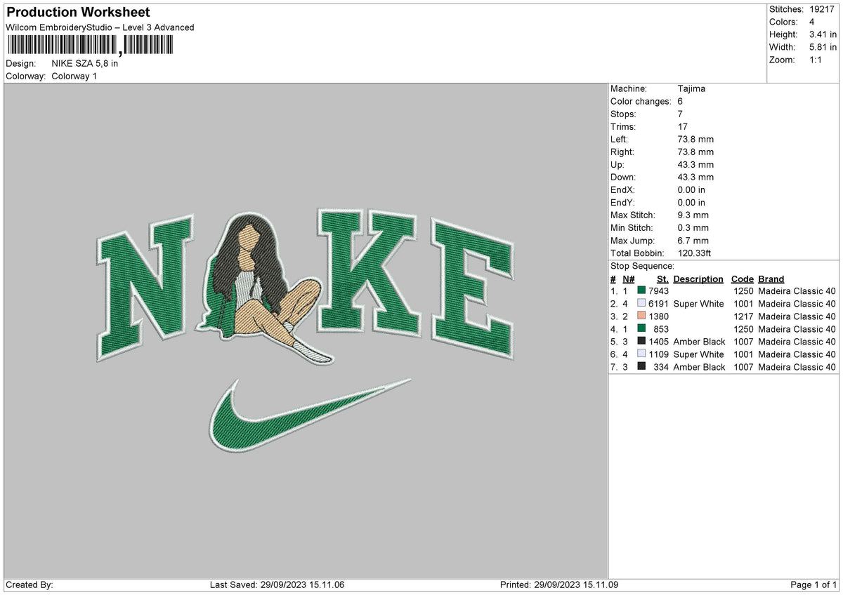 Nike Sza Embroidery File 6 sizes – Master Digitizer