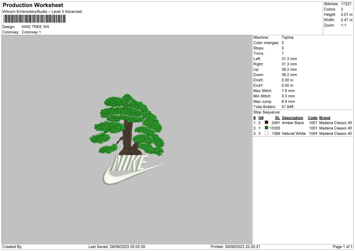 Nike Tree Embroidery File 6 sizes – Master Digitizer