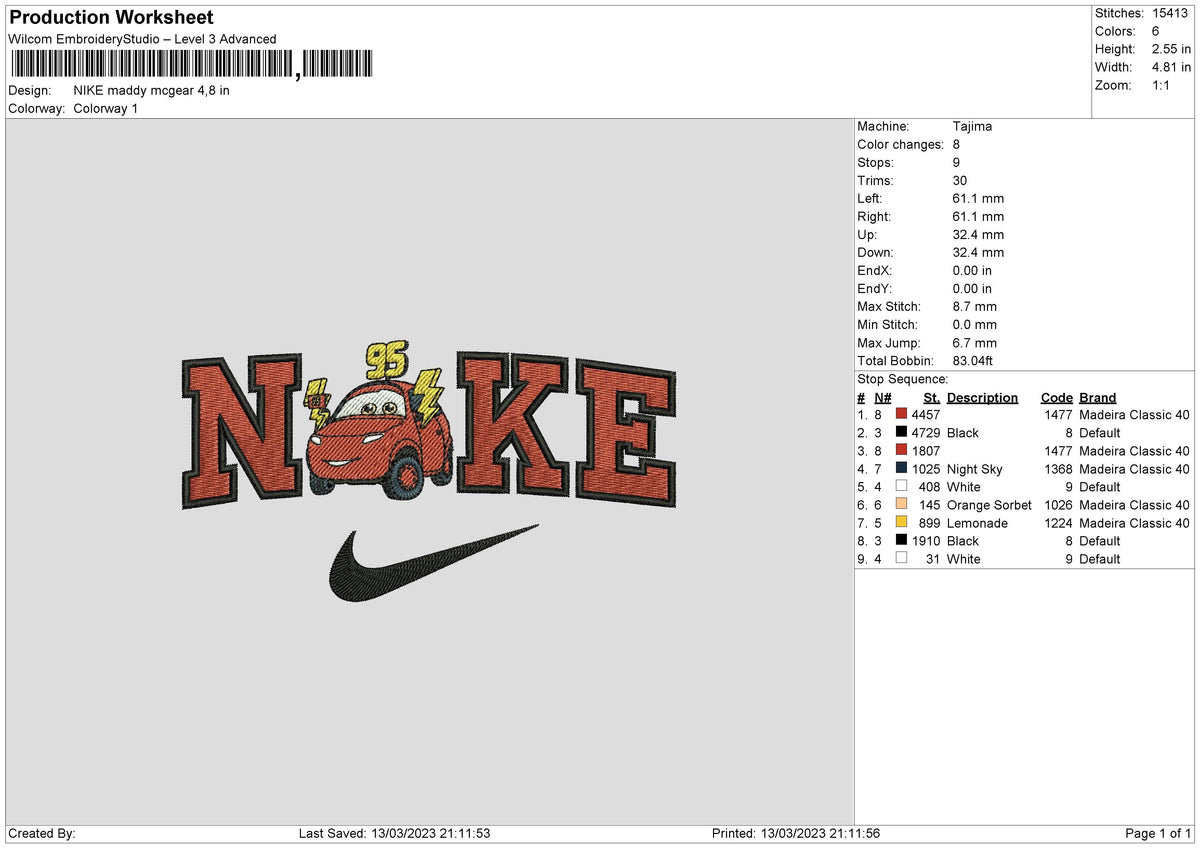 Nike Maddy Mc Embroidery File 6 sizes – Master Digitizer