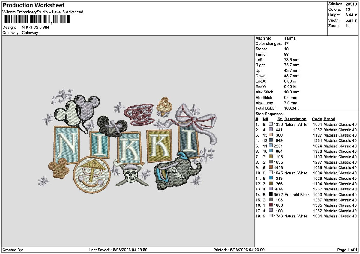 Nikkitext Embroidery File 6 sizes – Master Digitizer