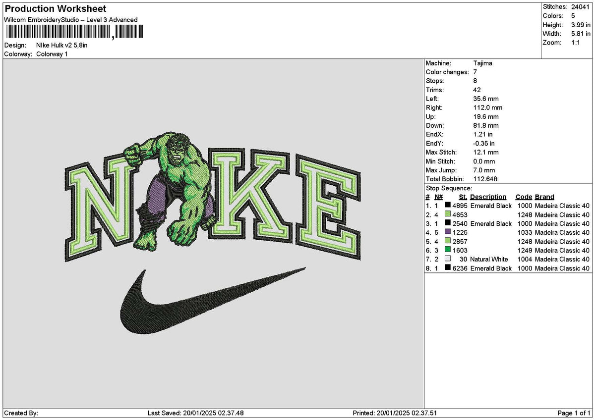 Nike Hulk V2 Embroidery File 6 sizes – Master Digitizer