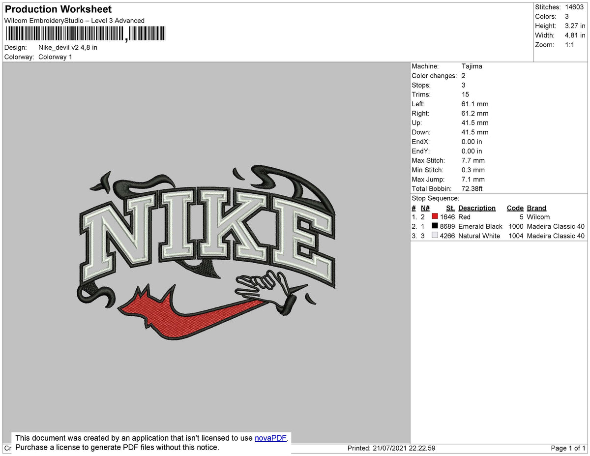 Nike Devil V2 Embroidery File 4 size – Master Digitizer