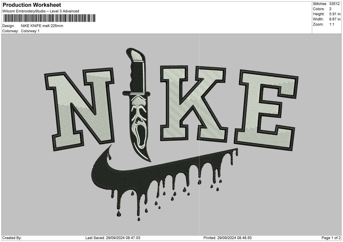Nike Knife Melt Embroidery File 6 sizes – Master Digitizer
