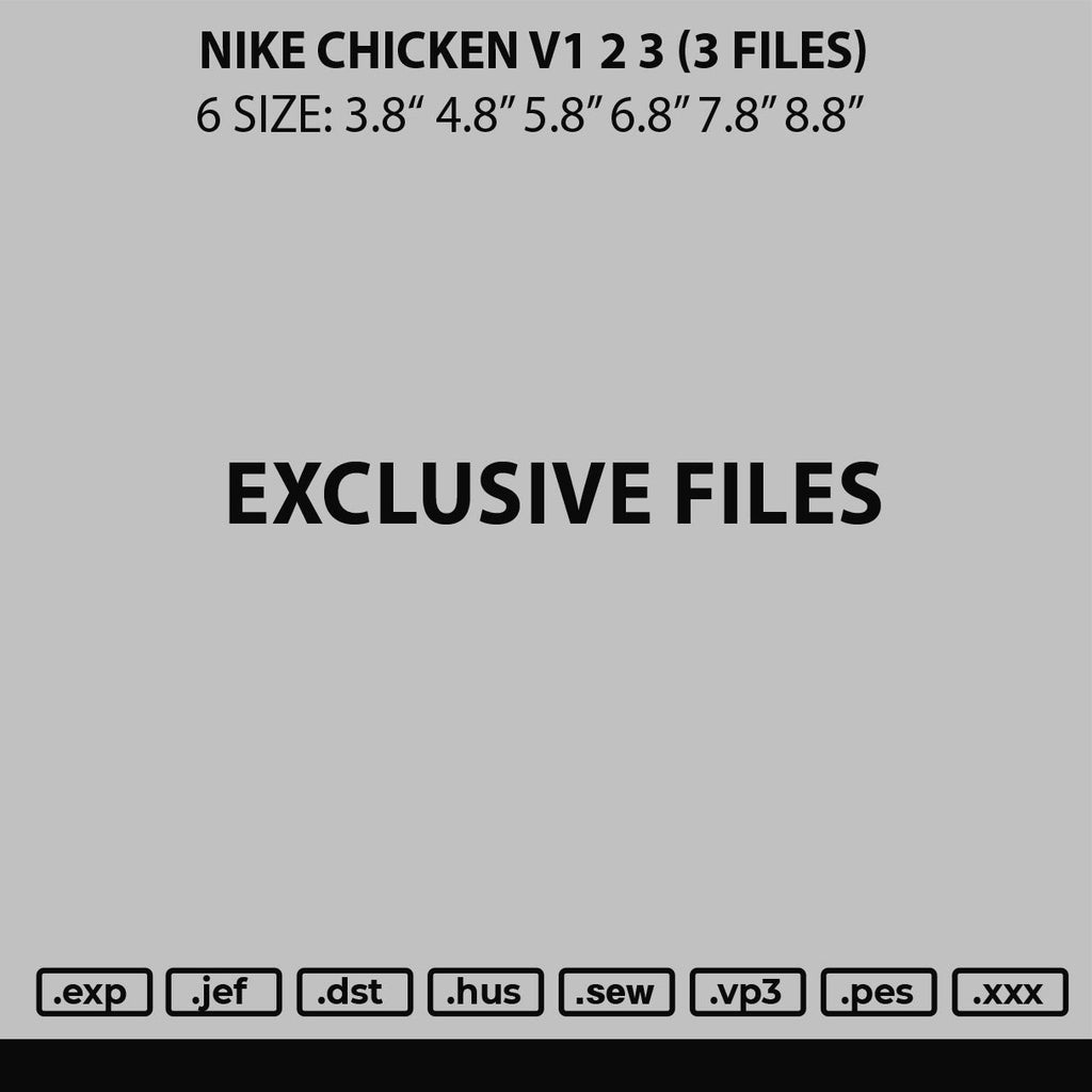 Nike Chicken Embroidery 3 Files – Master Digitizer