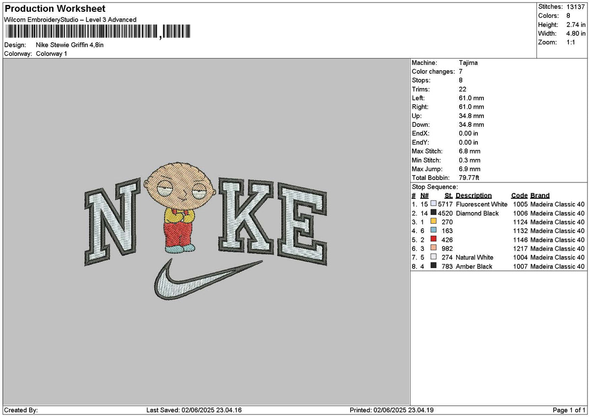 Nike Griffin Embroidery File 6 sizes – Master Digitizer