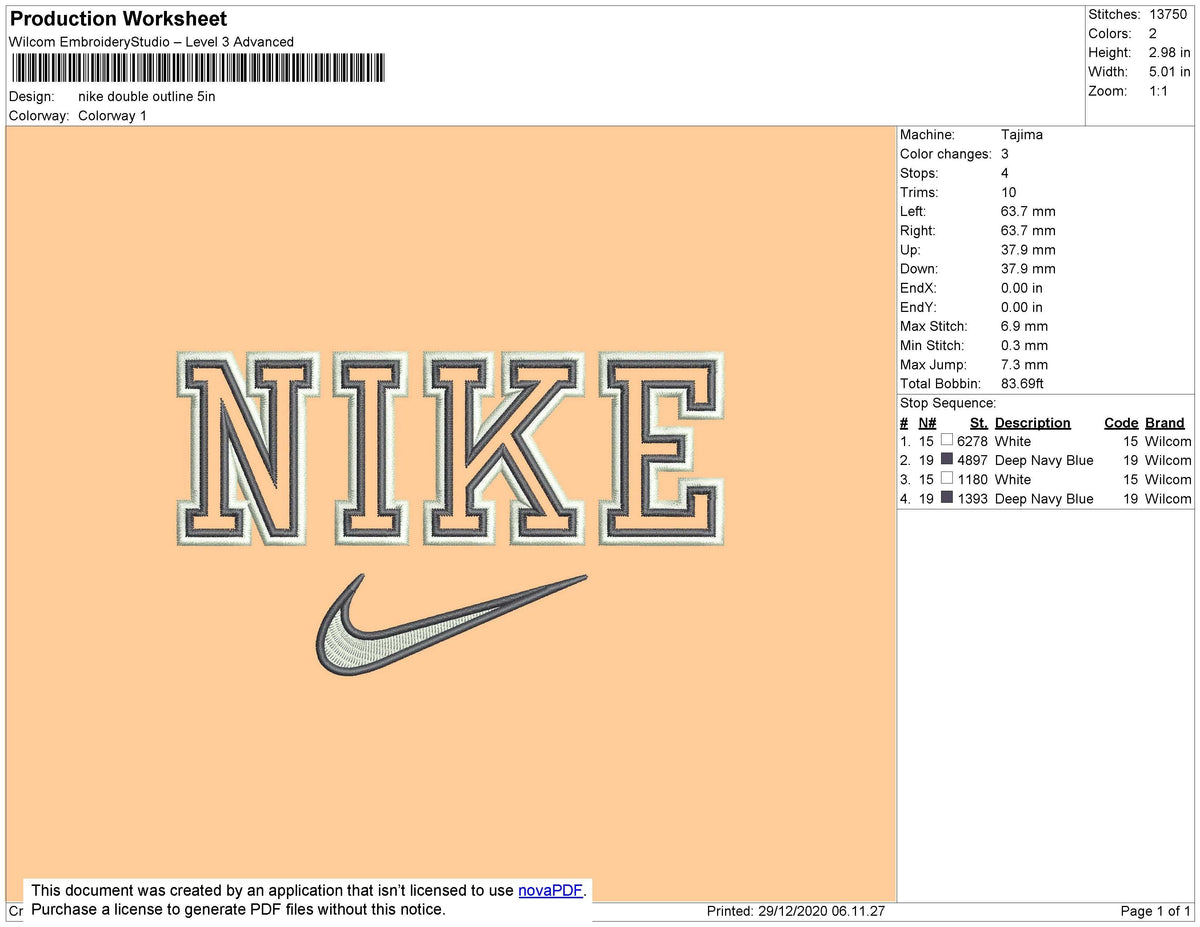 Nike Double Outline Embroidery File 11 Size – Master Digitizer