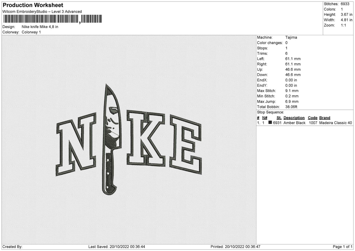 Nike Knife Mike Embroidery File 6 sizes – Master Digitizer