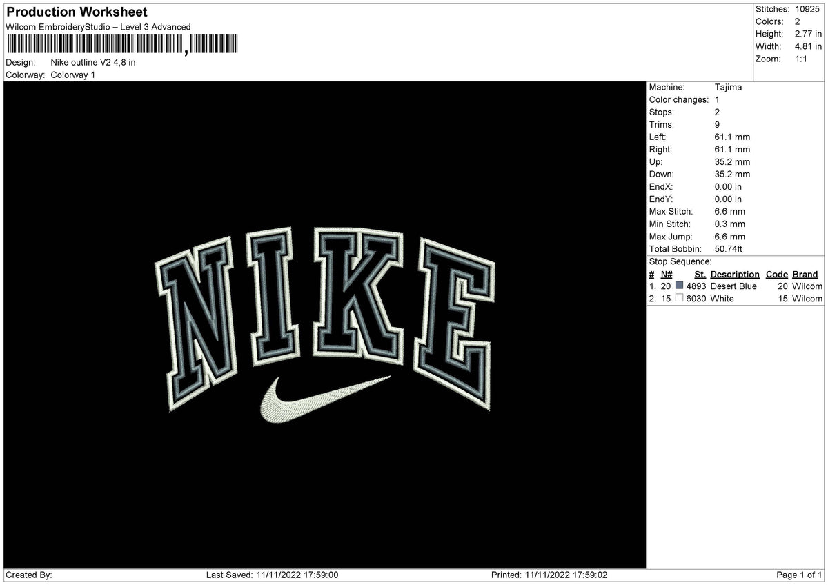 Nike Outline 2 Embroidery File 7 sizes – Master Digitizer