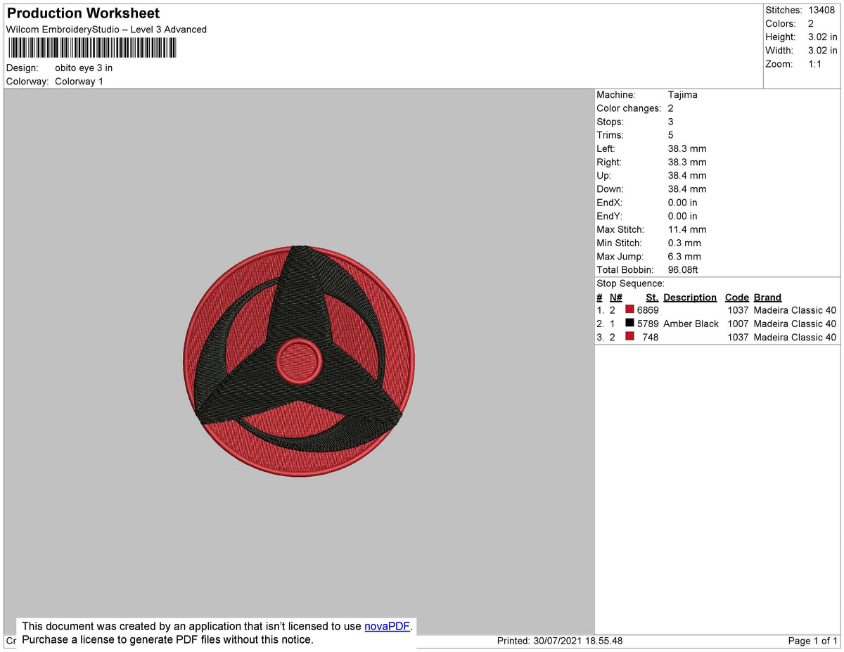 Obito Eye Embroidery File 3 size – Master Digitizer