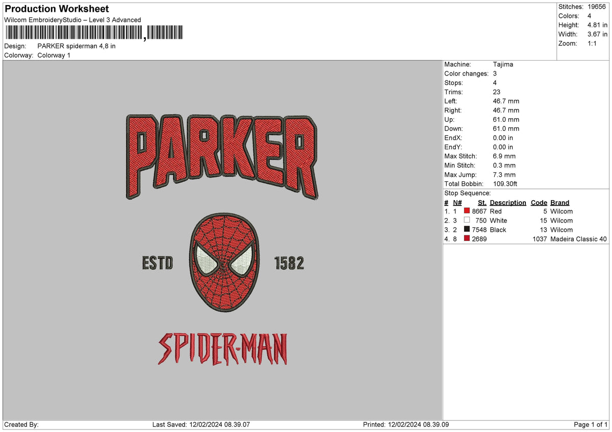 Spider Head 01 Embroidery File 6 sizes – Master Digitizer