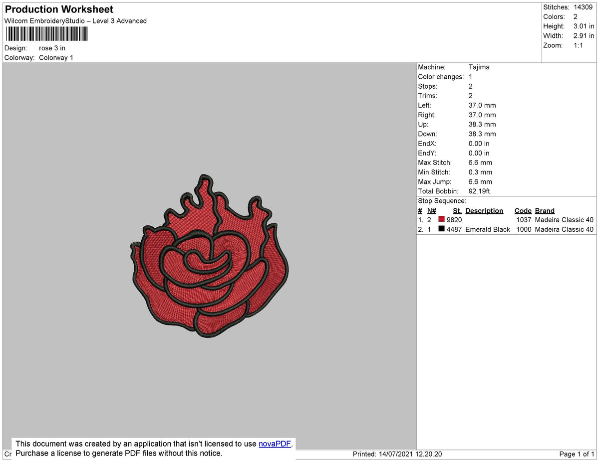 Rose Embroidery File 4 size – Master Digitizer