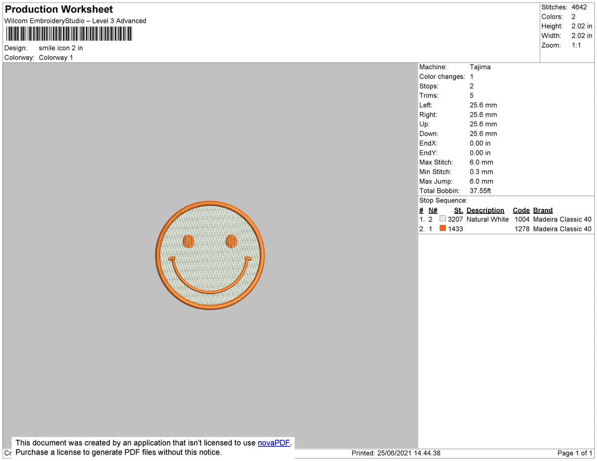 Smile Icon Embroidery File 4 size – Master Digitizer