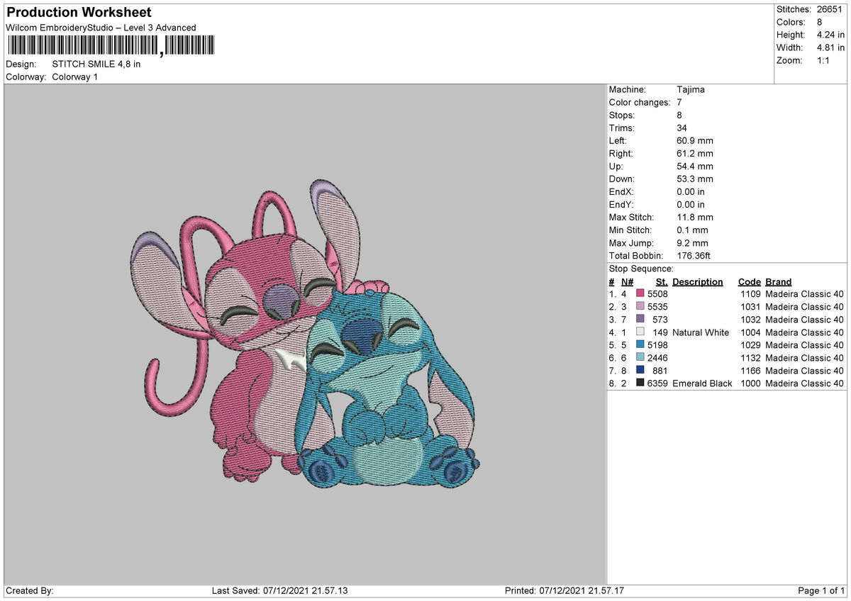 Stitch Smile Embroidery File 9 size – Master Digitizer