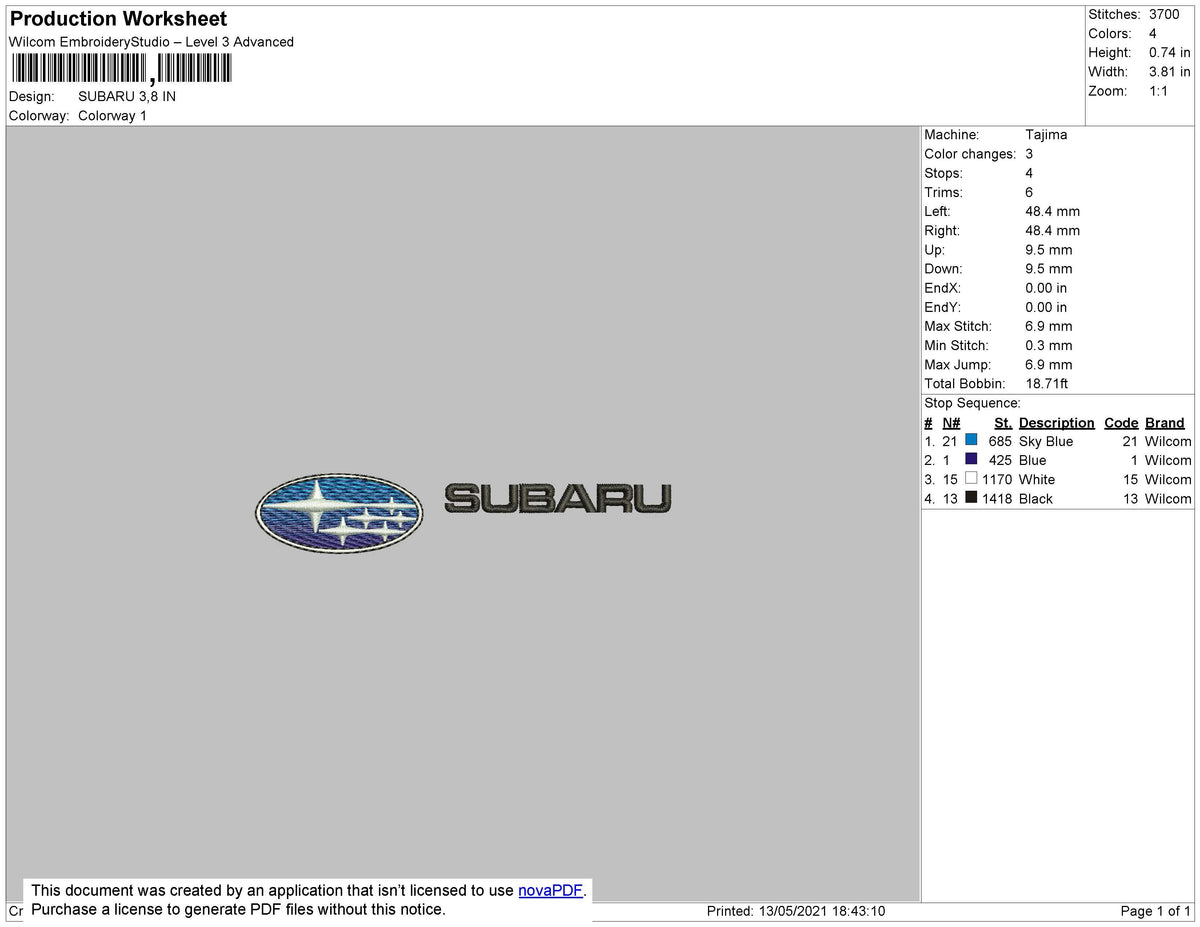 Subaru Logo – Master Digitizer
