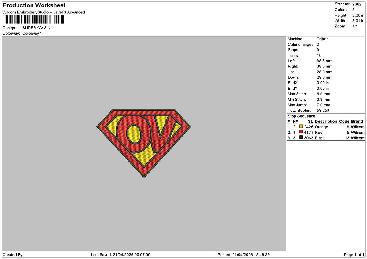 Ov Super Embroidery File 6 sizes – Master Digitizer