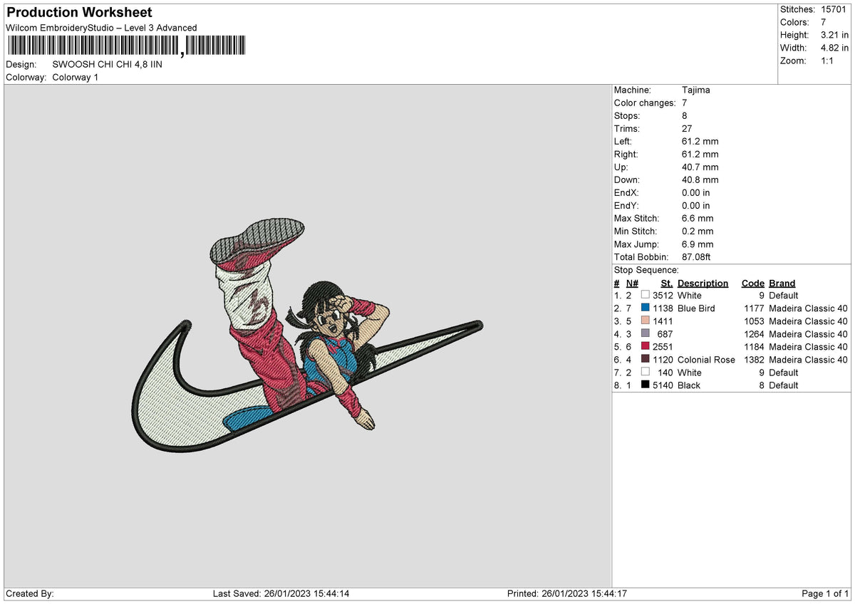 Swoosh Chi Chi Embroidery File 6 sizes – Master Digitizer