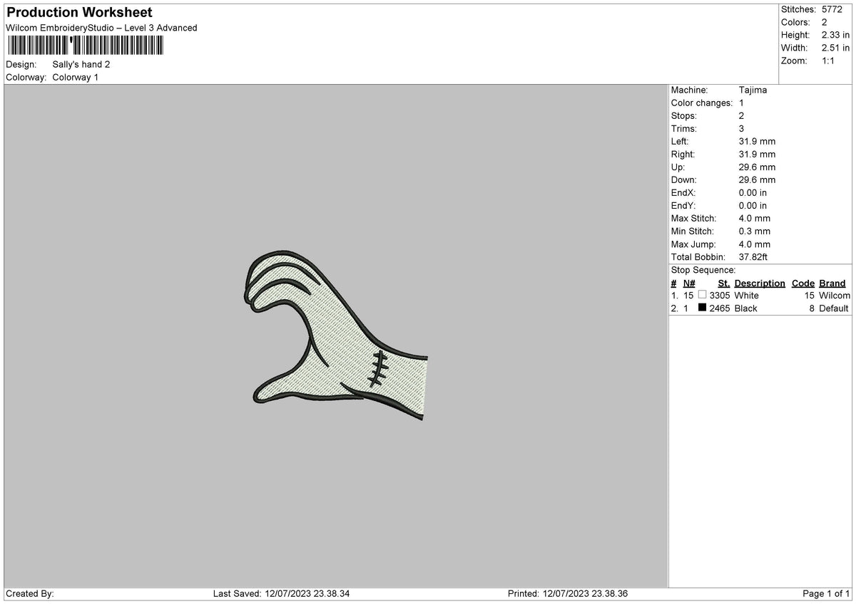 Sally Hand Embroidery File 6 sizes – Master Digitizer