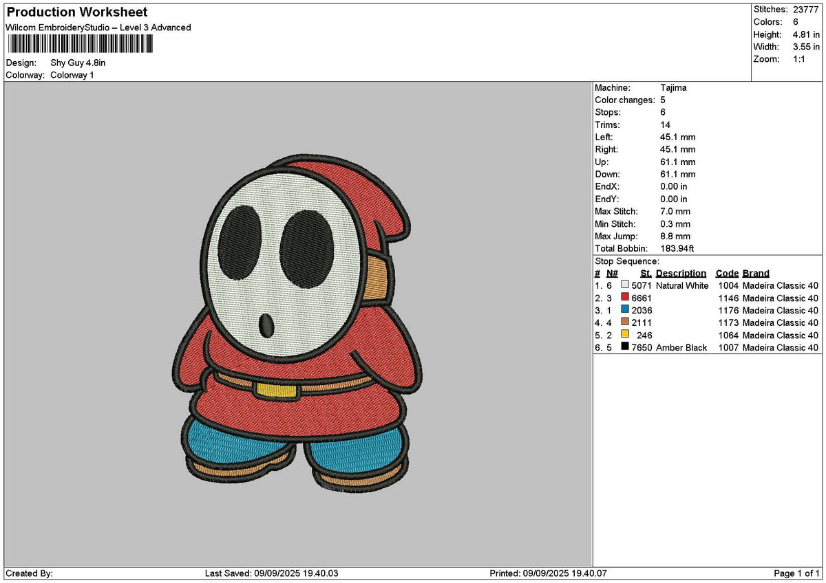 Red Guy Embroidery File 6 sizes – Master Digitizer