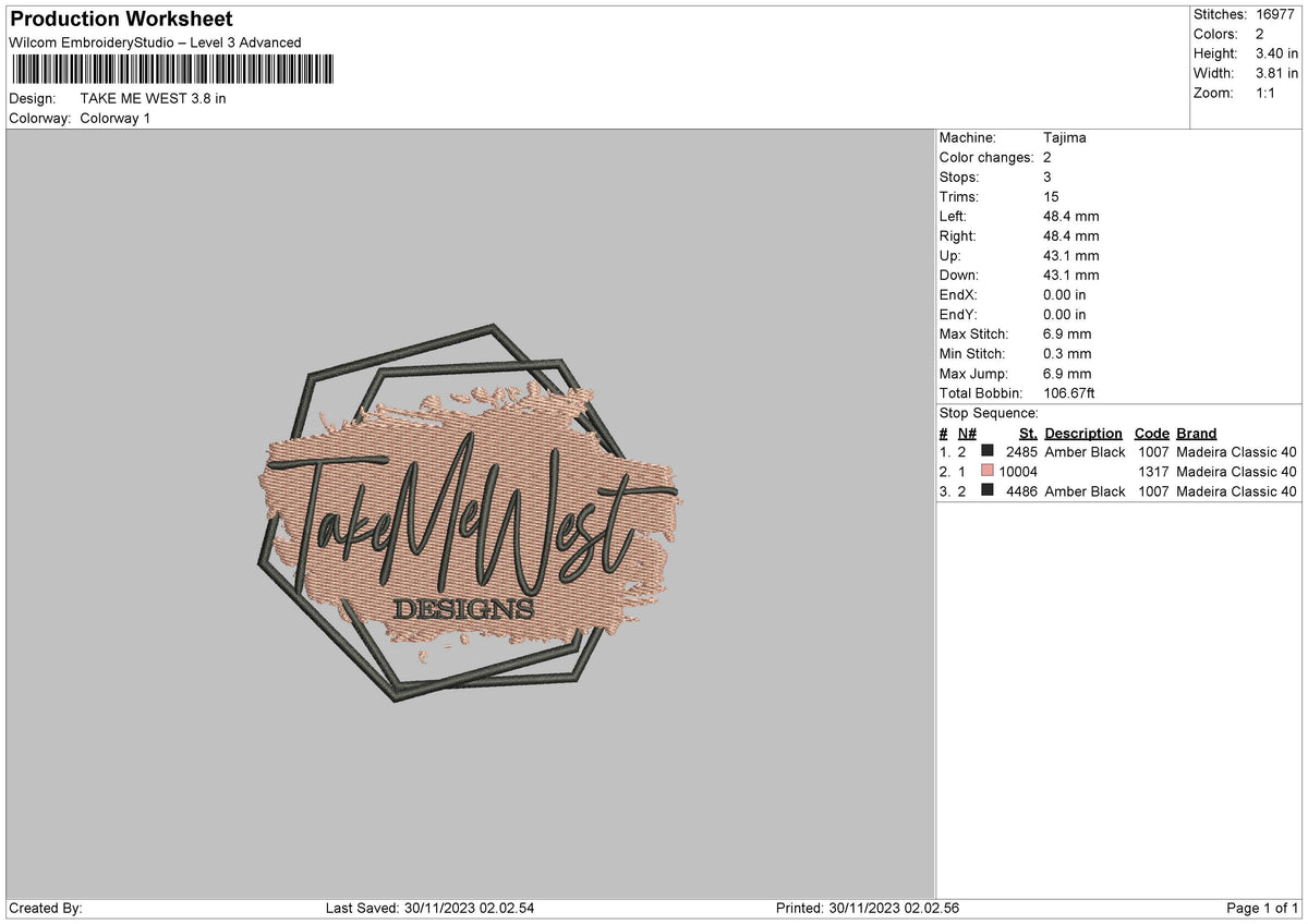 Take Me Text Embroidery File 6 sizes – Master Digitizer