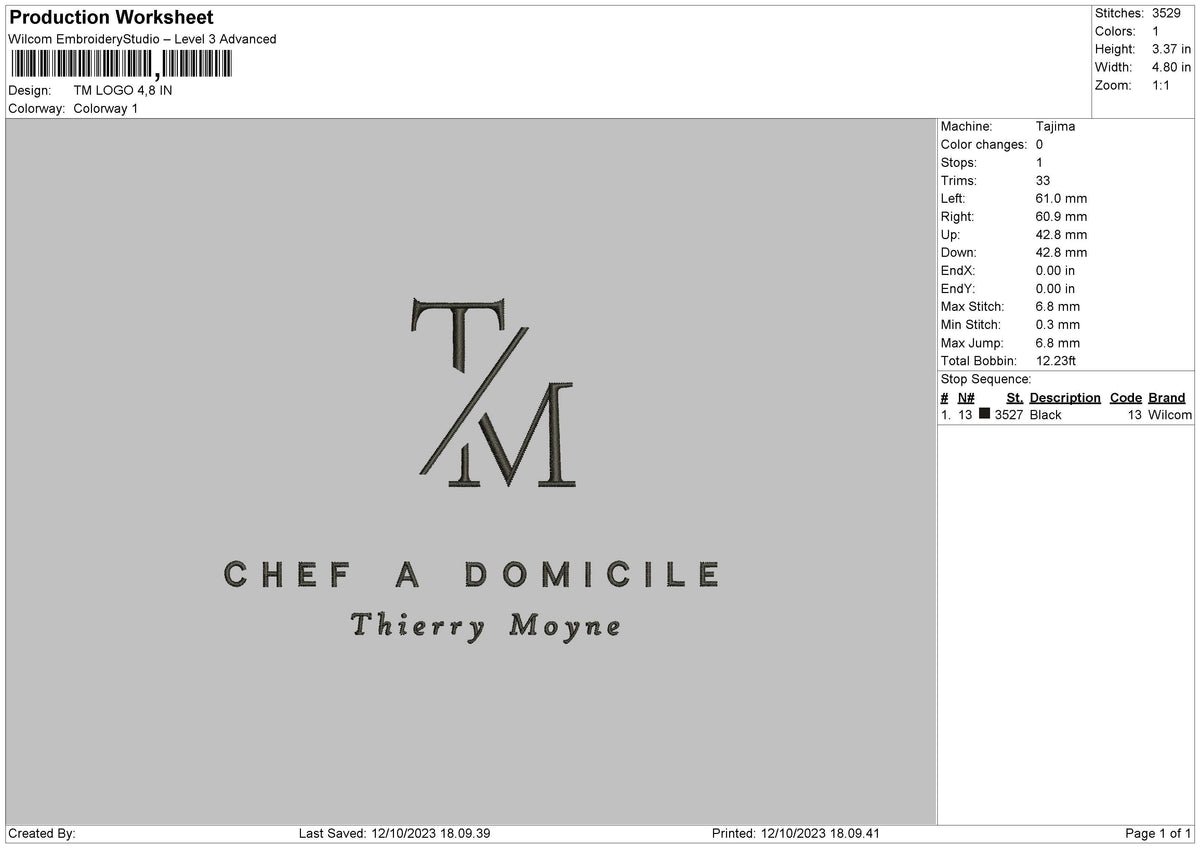 Tm Logo Embroidery File 6 sizes – Master Digitizer