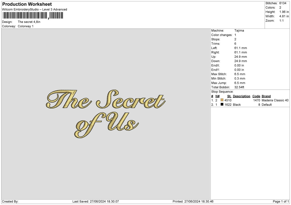 Secret Text Embroidery File 6 sizes – Master Digitizer