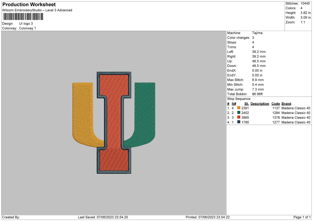 Ui Logo Embroidery File 6 sizes – Master Digitizer