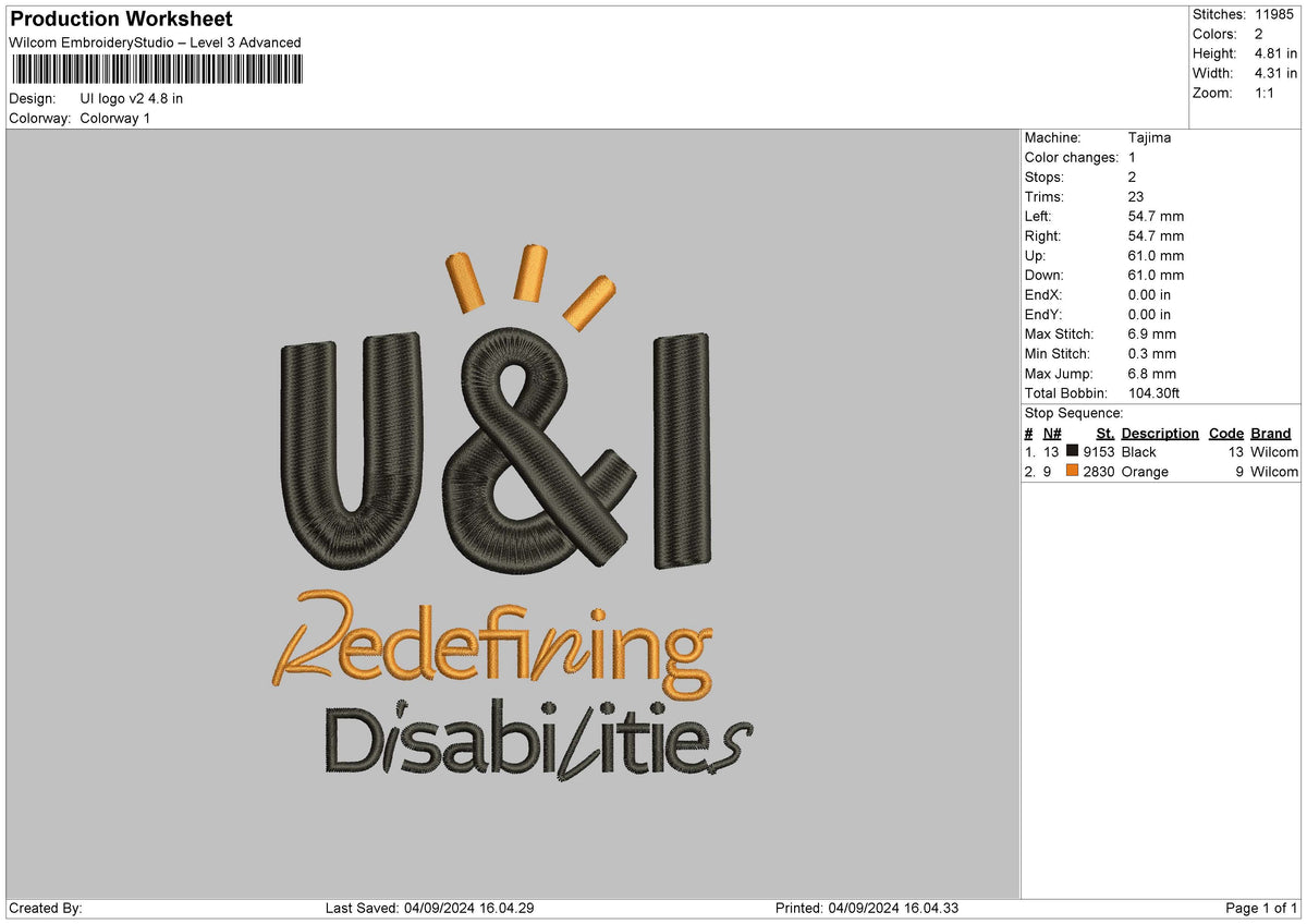 Uni V2 Embroidery File 6 sizes – Master Digitizer