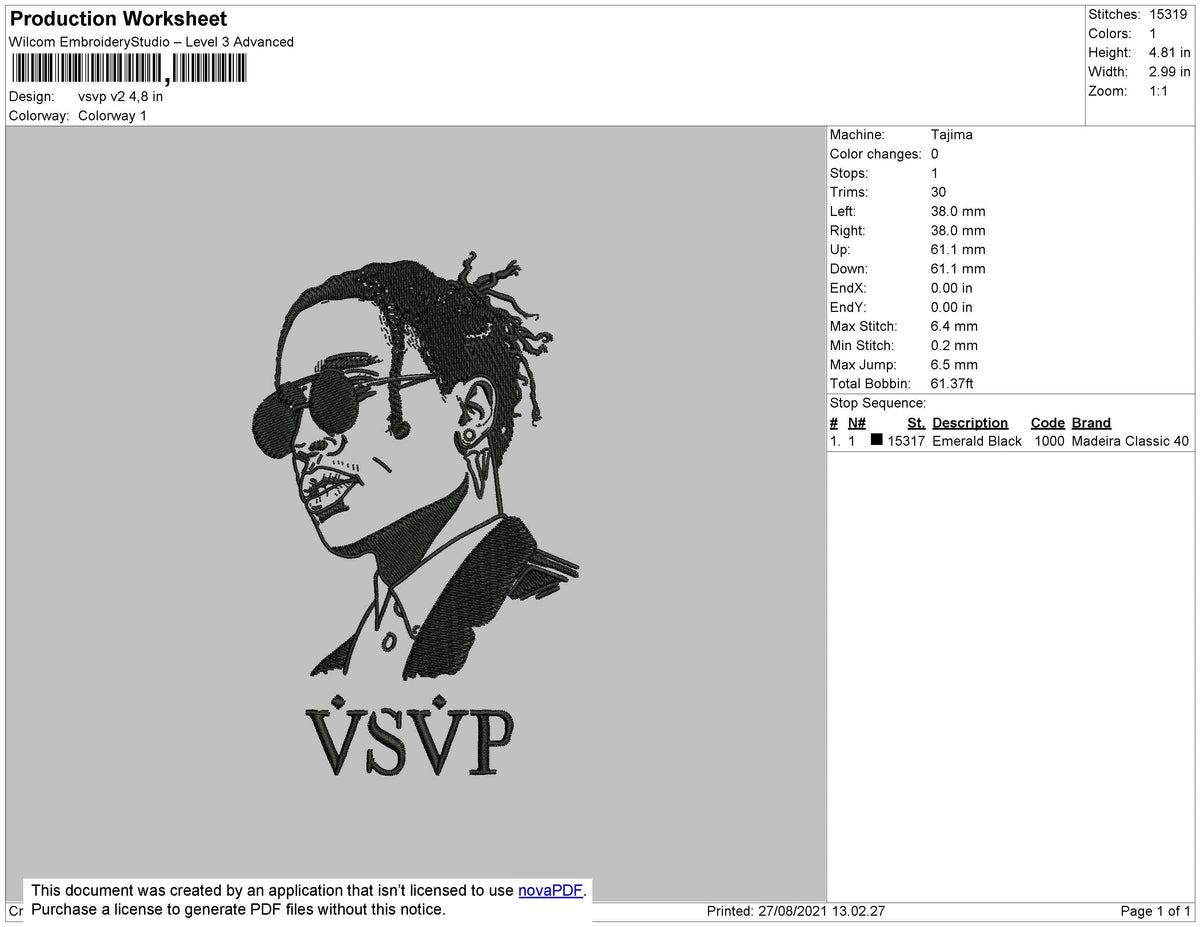 VSVP V2 Embroidery File 4 size – Master Digitizer