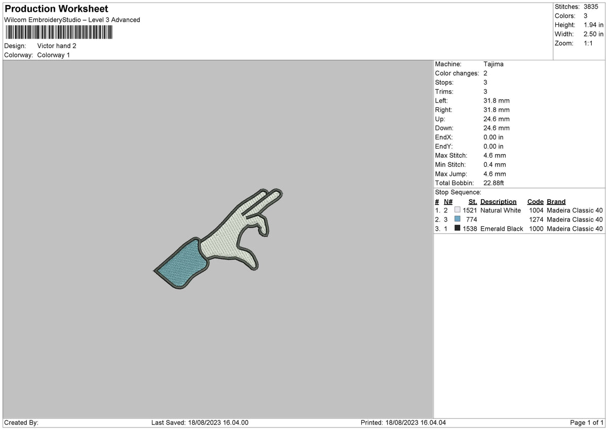 Victor Hand Embroidery File 6 sizes – Master Digitizer