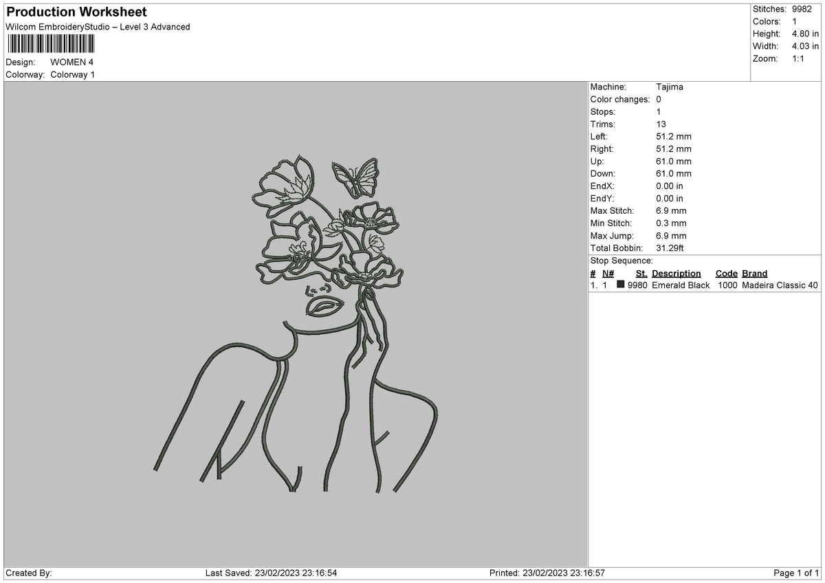 Women outline Embroidery File 6 sizes – Master Digitizer