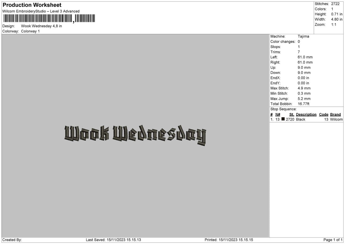 Wook Text Embroidery File 6 sizes – Master Digitizer