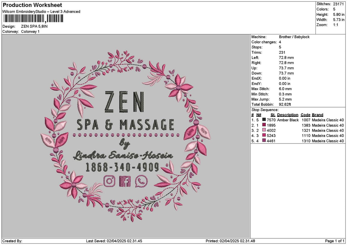 Zen Text Embroidery File 6 sizes – Master Digitizer