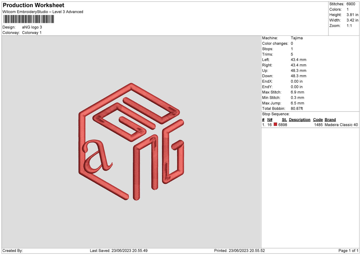 Ang Logo Embroidery File 6 sizes – Master Digitizer