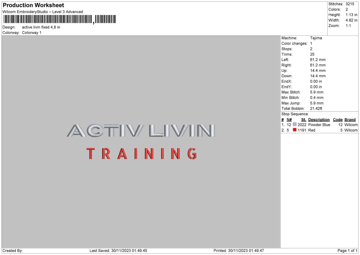 Active Text Embroidery File 6 sizes – Master Digitizer