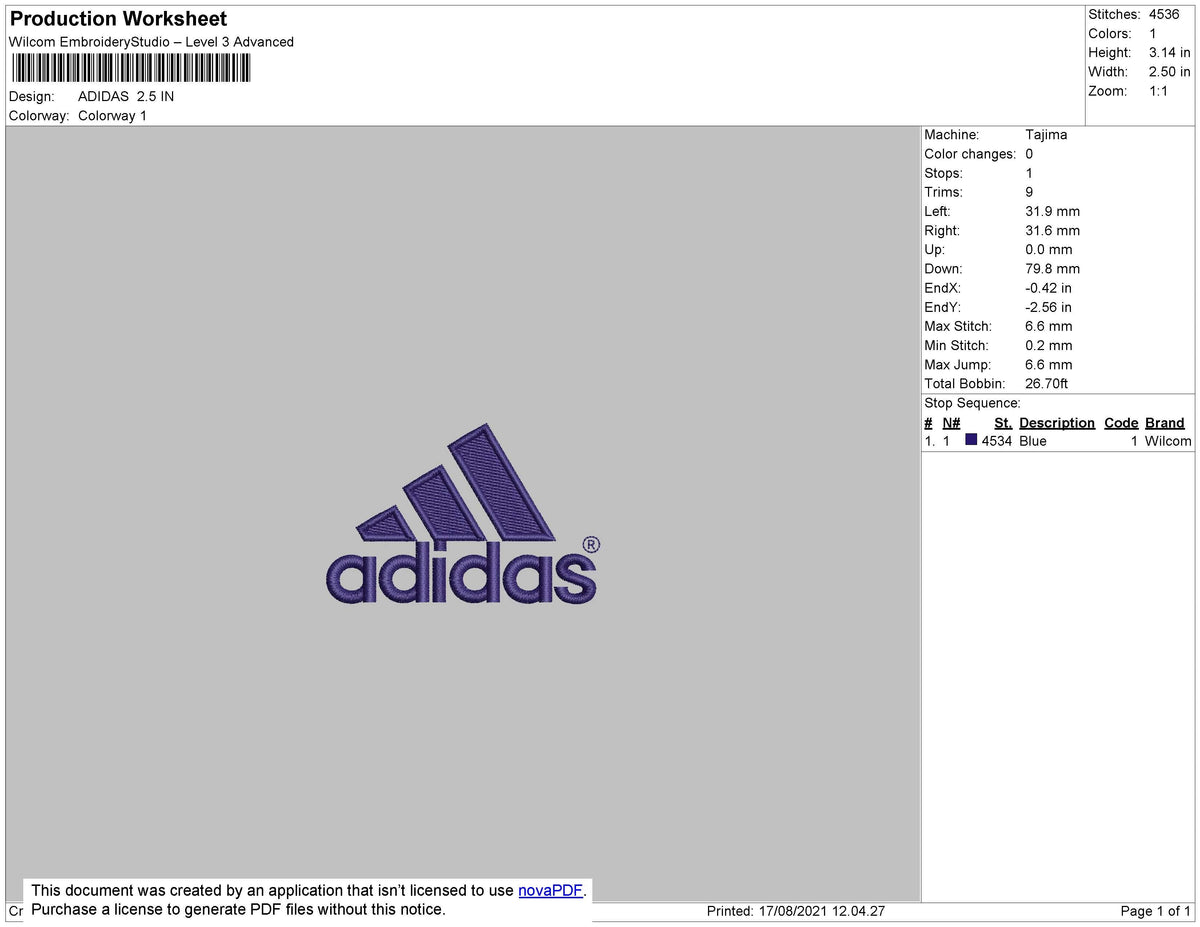 Adidas Embroidery File 5 size – Master Digitizer